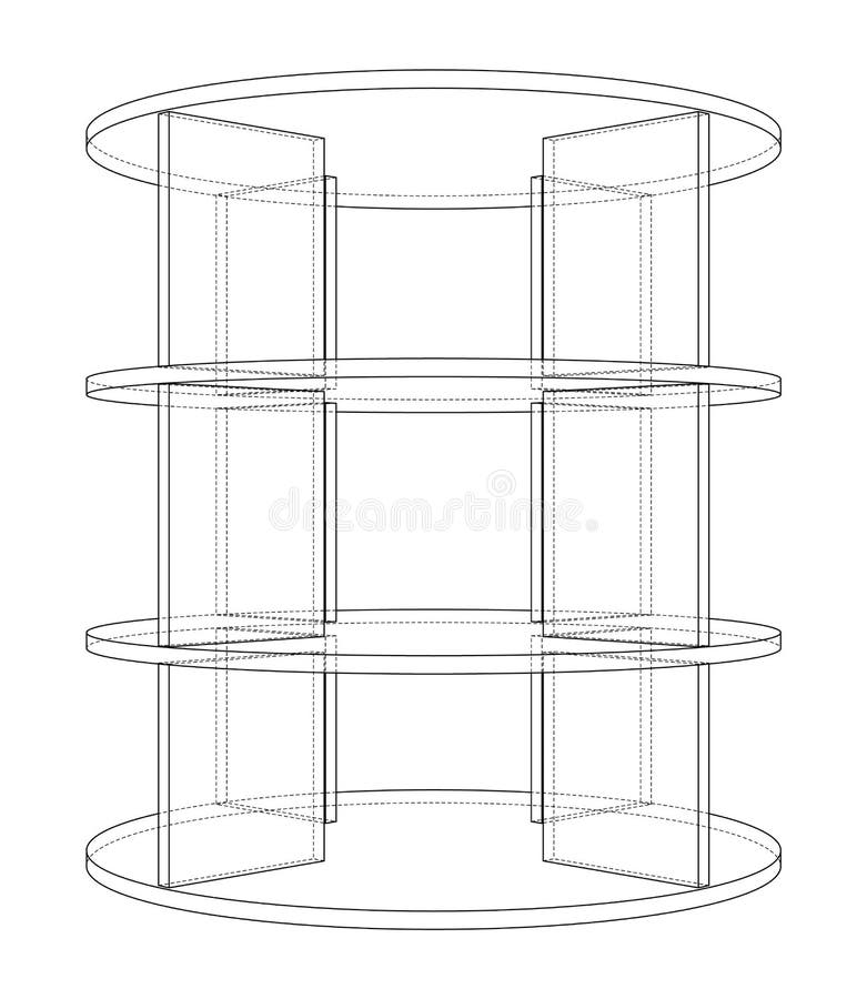 Empty Showcase Outline. Vector Rendering of 3d Stock Vector ...