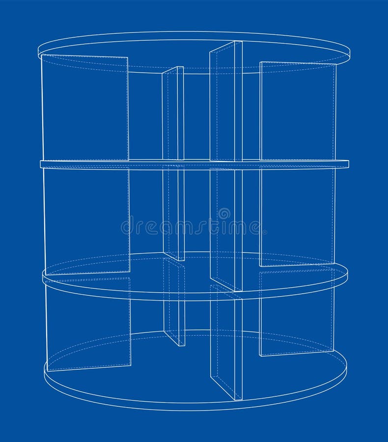 Empty Showcase Outline. Vector Rendering of 3d Stock Vector ...