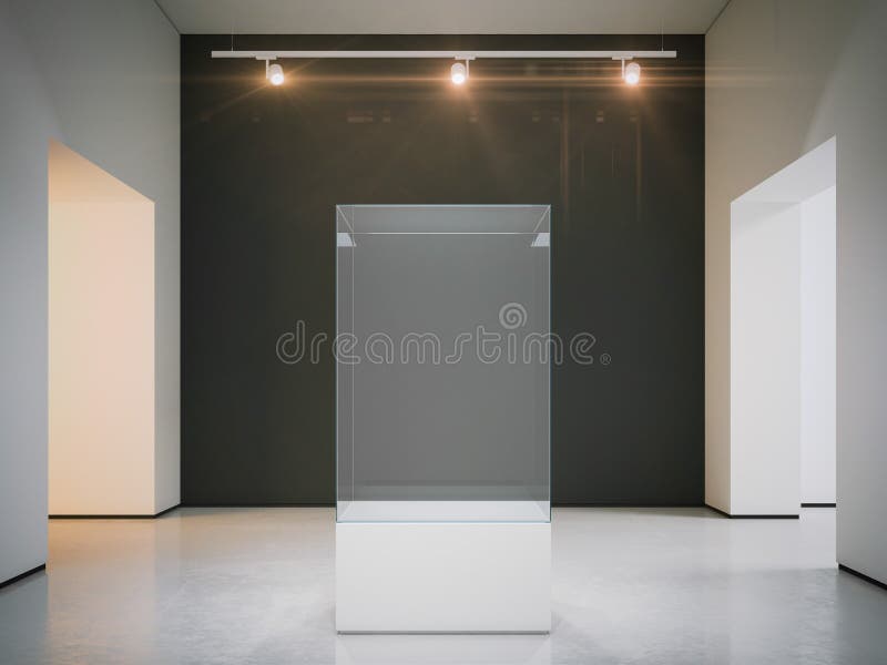 Empty Showcase in Warm Interior. 3d Rendering Stock Illustration ...