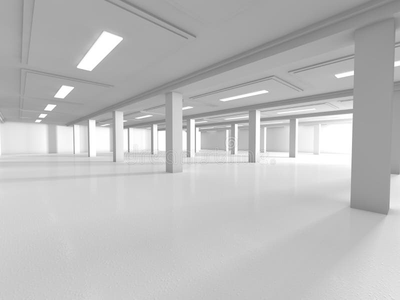 Empty Showroom 3D Rendering Stock Illustration - Illustration of ...