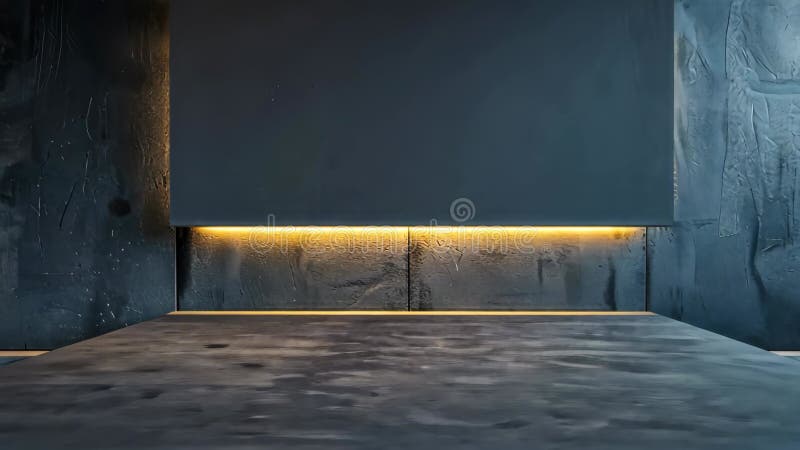Empty Showroom with Illuminated Backdrop Changing Stock Footage - Video ...
