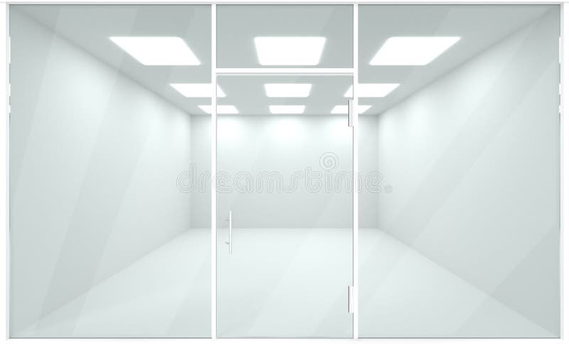 White Storefront Mock Up Design Interior, 3d Render Stock Illustration ...
