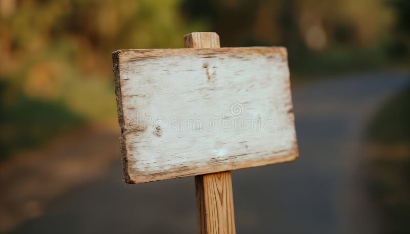 An Empty Sign Board on the Background of a Forest, Made of Wood, Old ...