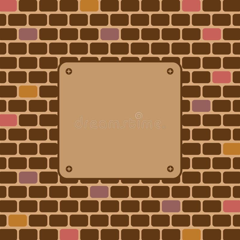 Empty sign on brick wall stock vector. Illustration of sidewalk - 89767613