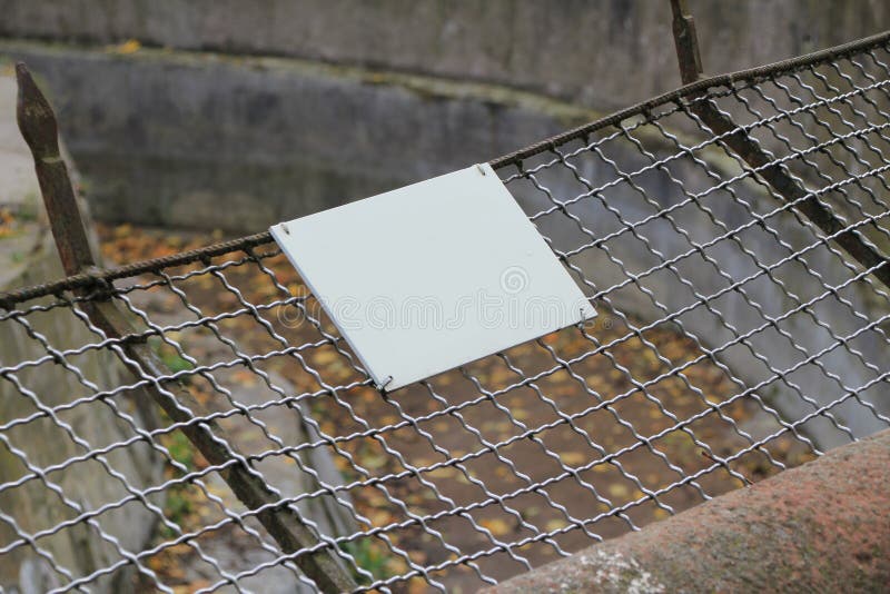 Blank sign at the zoo stock image. Image of black, chain - 161757185