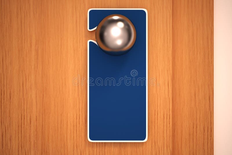 Empty sign on a door knob stock illustration. Illustration of motel ...