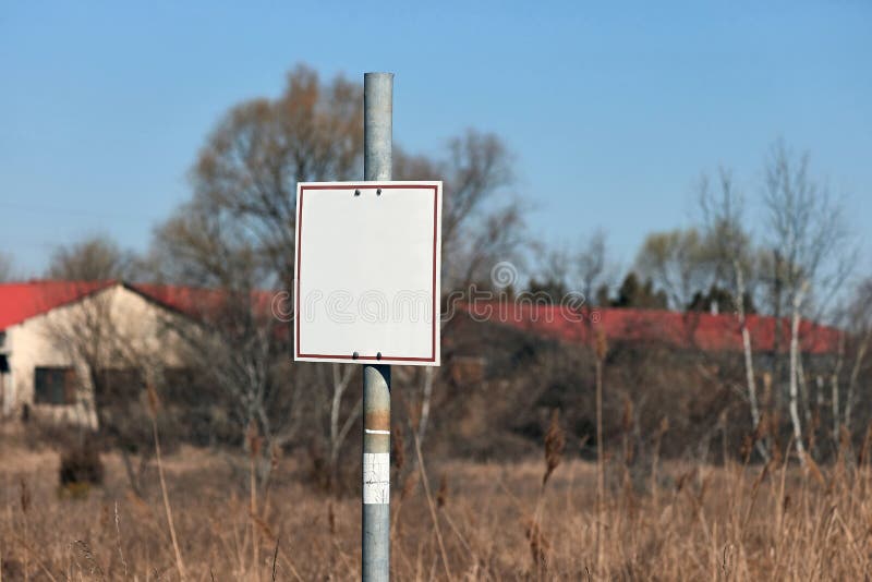 Empty sign on a land stock photo. Image of advertise - 258652242