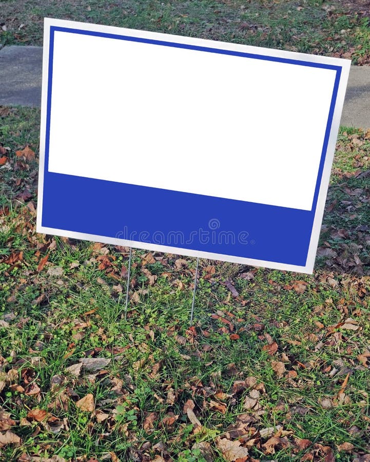Empty sign on lawn stock image. Image of green, blank - 187668173
