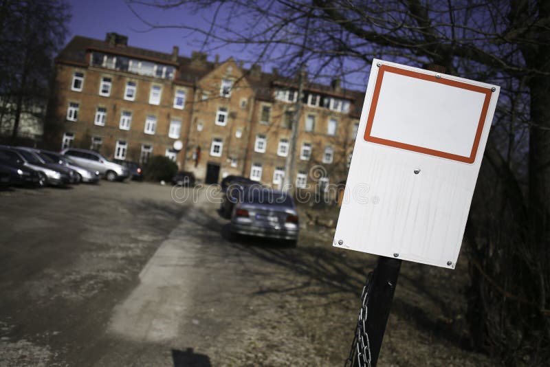 Empty Sign with Old Building in the Background Stock Photo - Image of ...