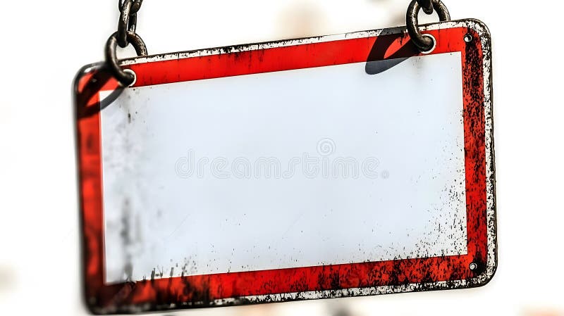 Empty sign with red border stock illustration. Illustration of border ...