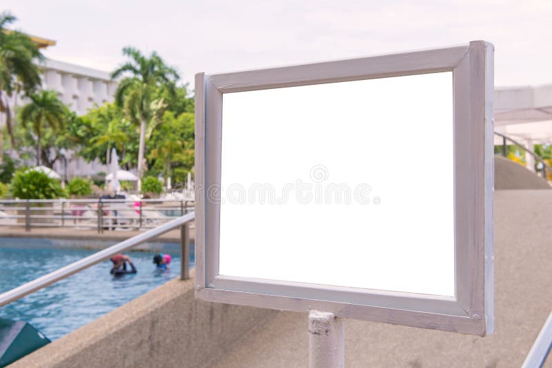 Empty of Sign Standing Near a Swimming Pool Stock Photo - Image of rule ...
