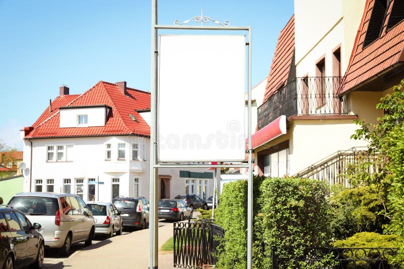 Empty Signboard in City. Mock-up for Design Stock Image - Image of ...