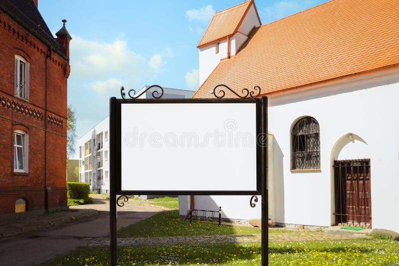 Empty Signboard in City. Mock-up for Design Stock Photo - Image of ...