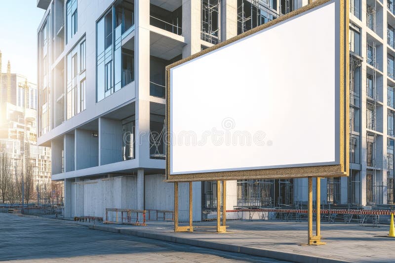 Empty Signboard at Construction Site of Multi Storey Building for ...