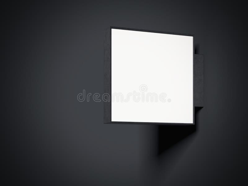 Empty Signboard in a Dark Studio. 3d Rendering Stock Illustration ...