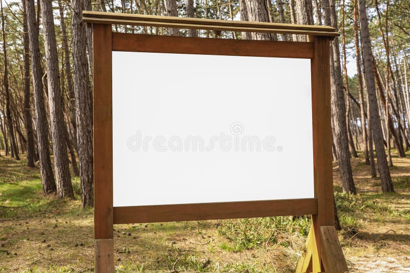 Empty Signboard in Park. Mock-up for Design Stock Photo - Image of ...
