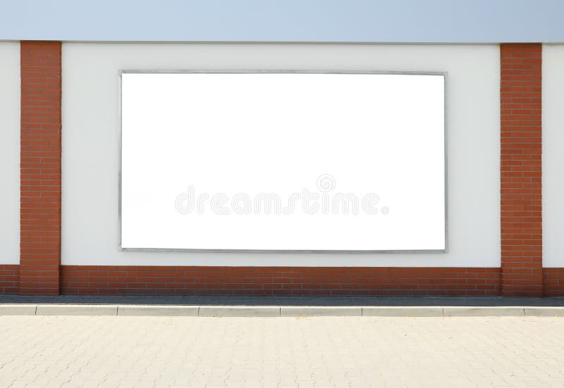 Empty Signboard on Wall Outdoors. Mock-up for Design Stock Photo ...