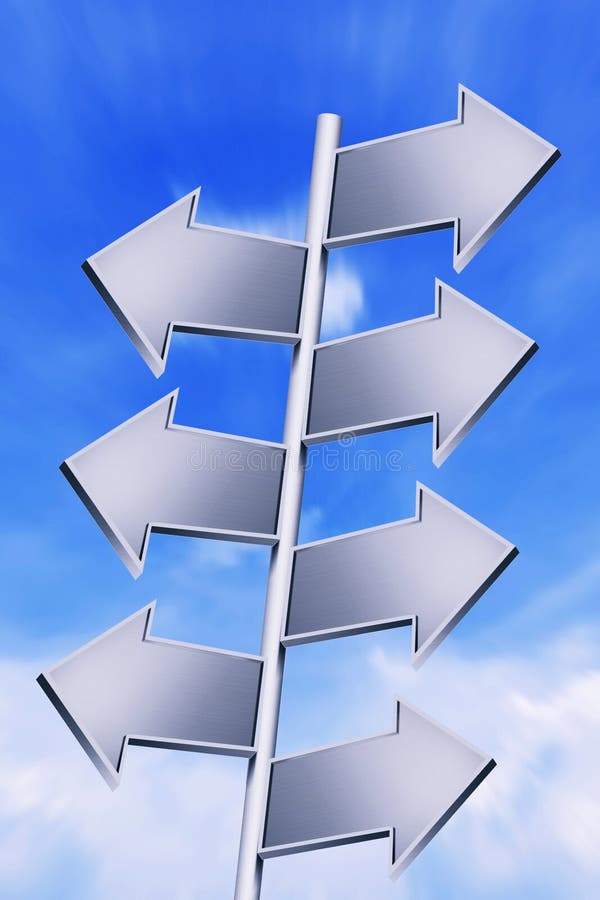 Empty Signposts with Bright Blue Sky 2 Stock Illustration ...