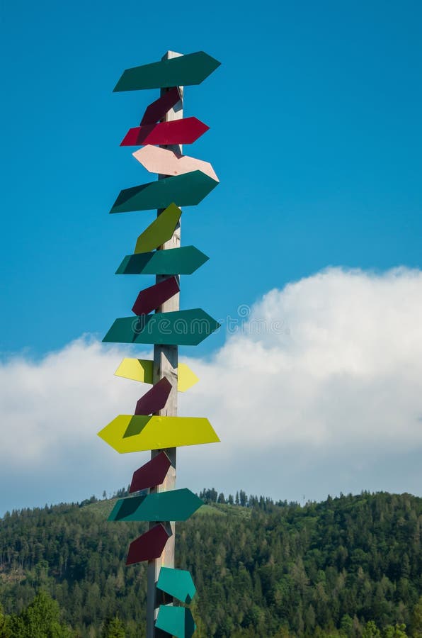 Empty signs on a signpost stock image. Image of clear - 94961305