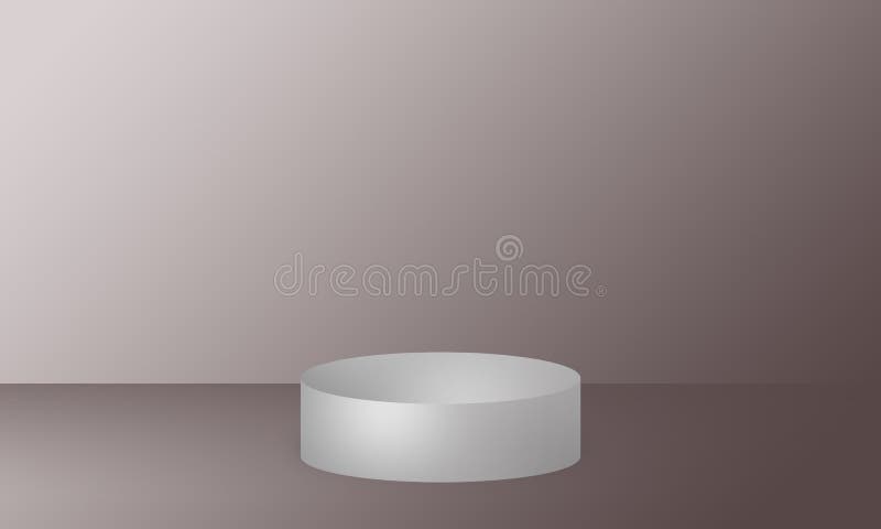 Empty Silver Circle Podium Stage with Gold Brown Soft Grandient ...
