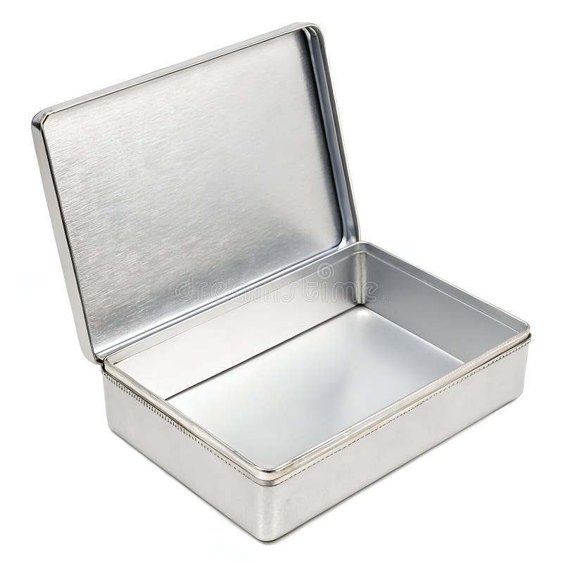 Empty Silver Foil Box Packaging Isolated on White Background Stock ...
