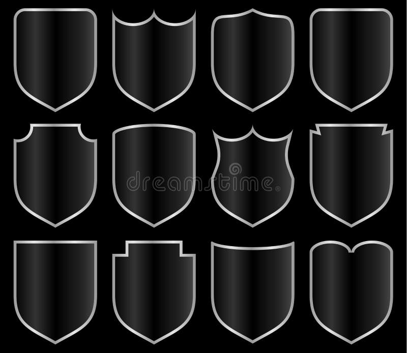 Empty Silver Frame Badges, Shields Set, Vector Illustration Stock ... Empty Silver Frame Badges, Shields Set, Vector Illustration Stock ...