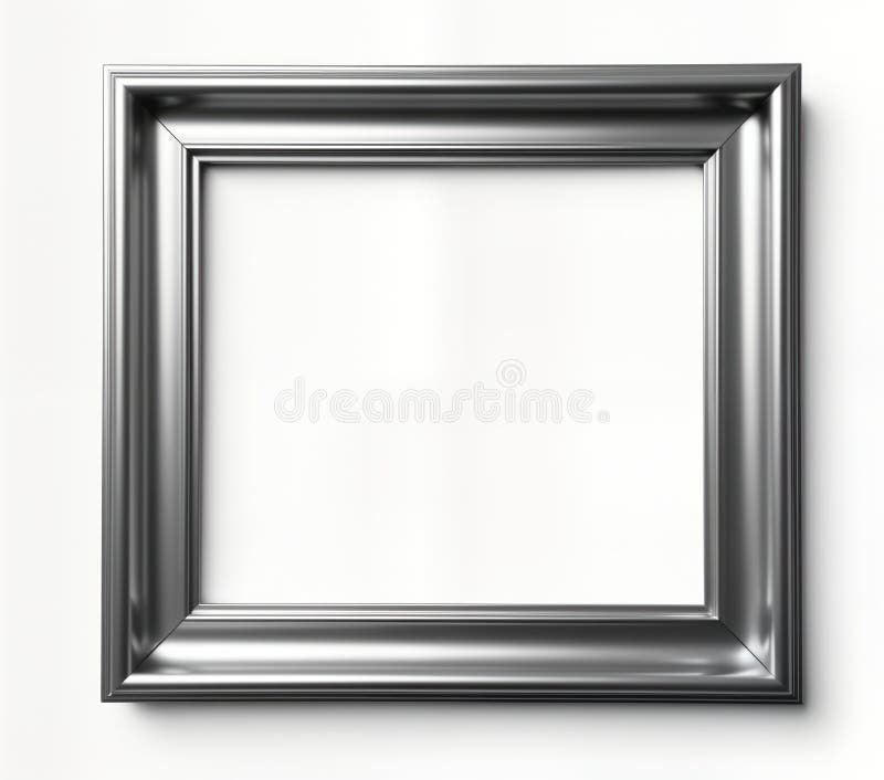 Empty Silver Frame. Elegant Decorative Item for Interior Design. Blank Frame on White Background ...