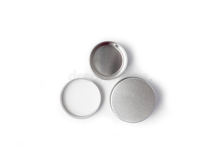 Silver Metal Container for Creme Stock Image - Image of aluminum, gray ...