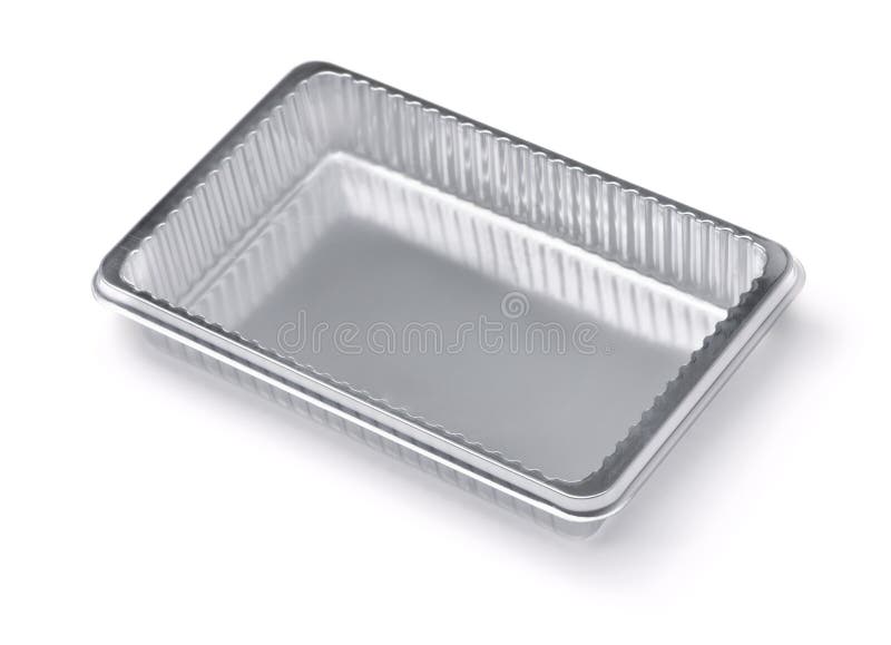 Empty Silver Plastic Food Tray Stock Photo - Image of fast, food: 267758900