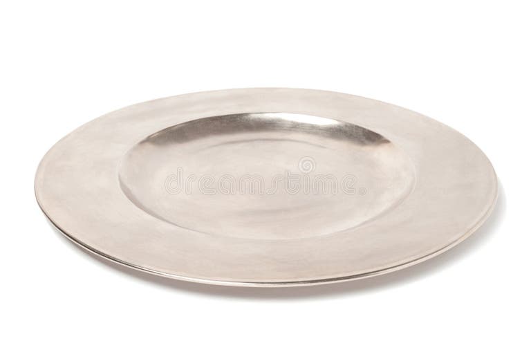 Empty silver plate stock photo. Image of serving, aluminum - 49460320
