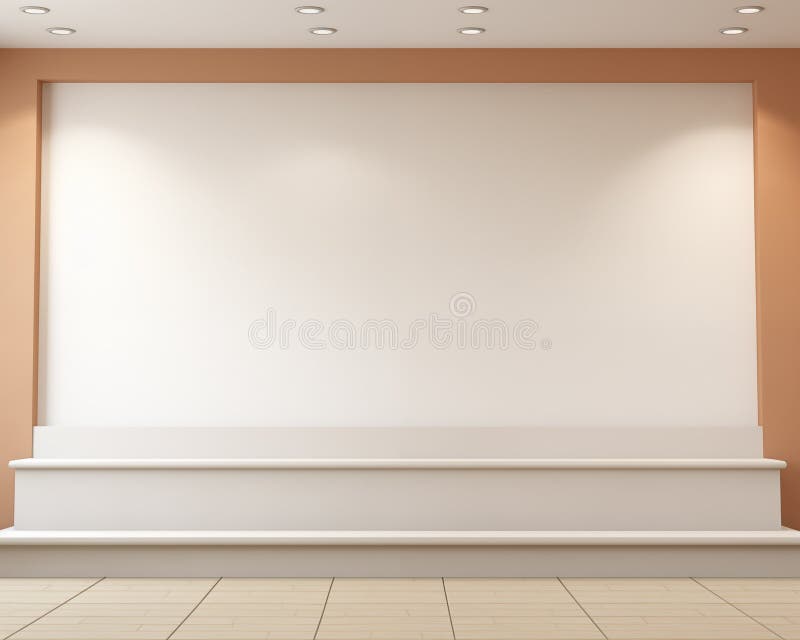 Empty Simple Background for Presentation with Wall and Podium Stock ...
