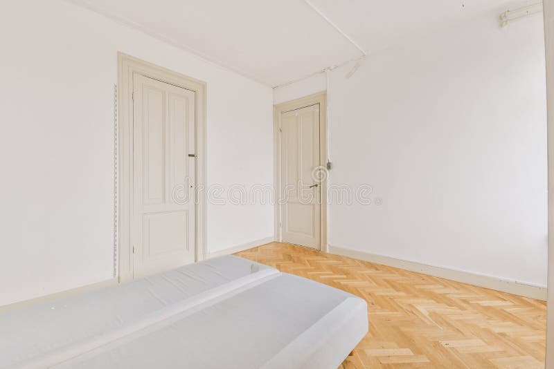 Simple empty white room stock photo. Image of architecture - 245575614