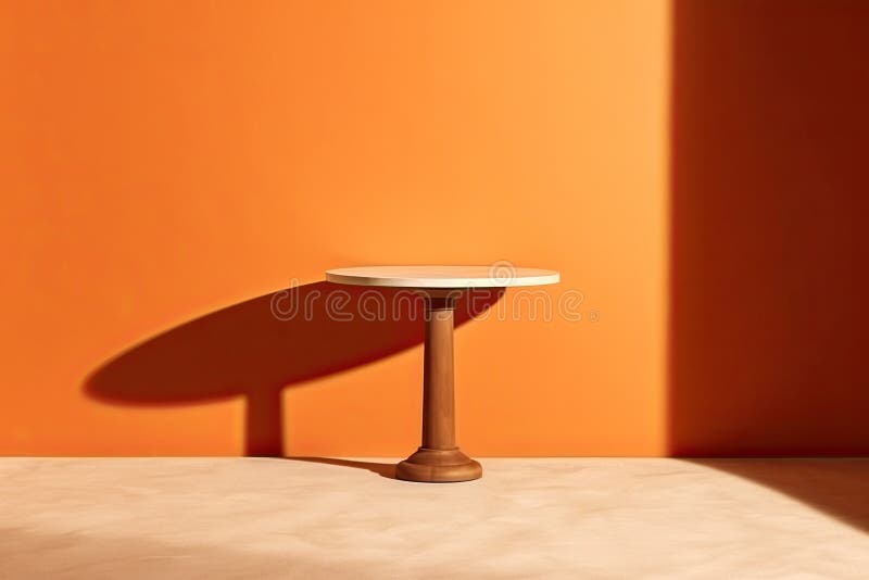 Empty Simple Sunny Round Table Product Placement Stock Illustration ...