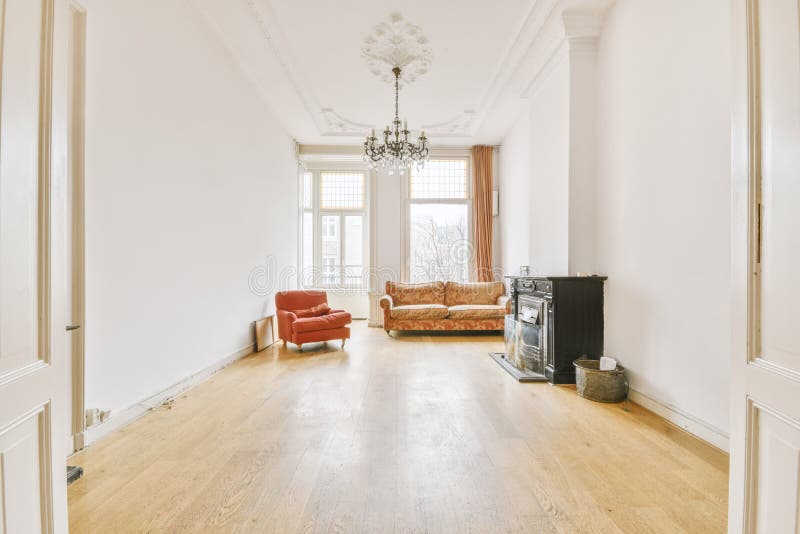 Empty sitting room stock image. Image of room, cozy - 246489137