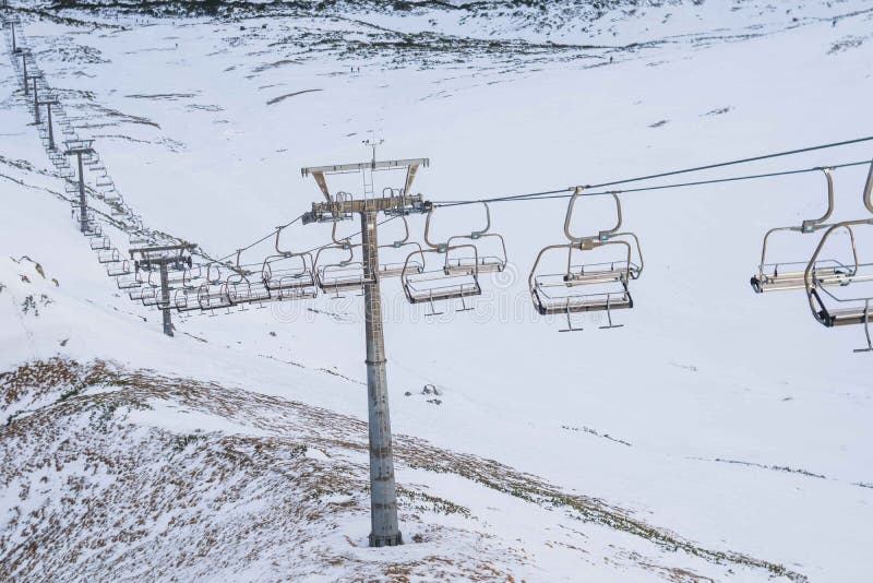 Empty Ski Lift / Ski Lift for Ski Runs Stock Photo - Image of cable ...