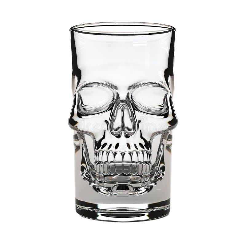 Empty Skull Shaped Glass Standing on White Background Stock Image ...
