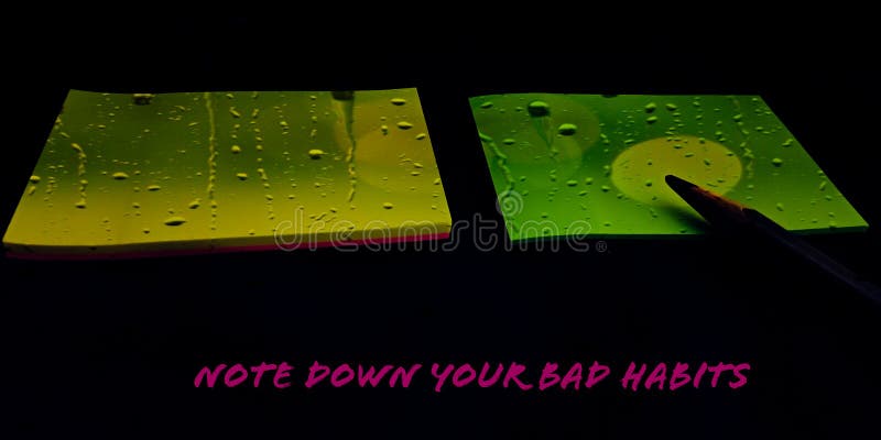 Empty Slips Presenting with Water Drops Abstract Background with Note ...
