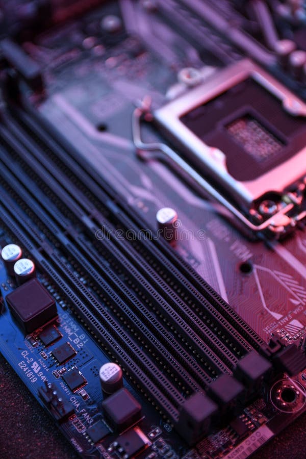 Empty Slots for RAM on the Motherboard Stock Photo - Image of ...