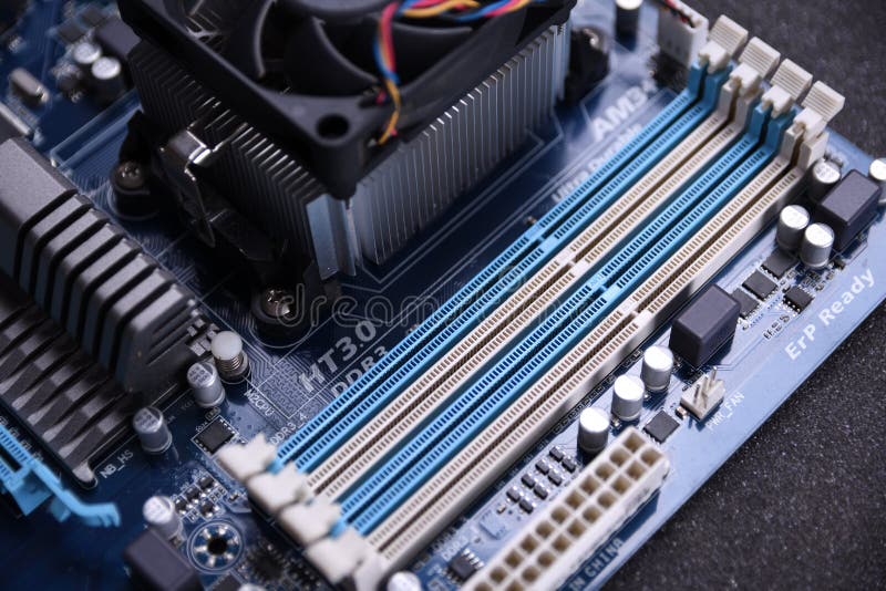 Empty Slots for RAM on the Motherboard Stock Photo - Image of circuit ...