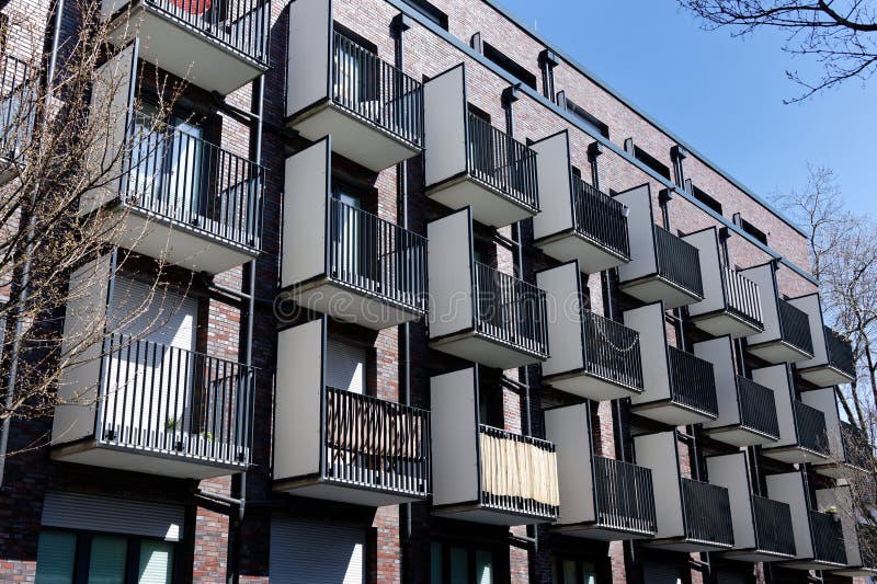 Empty Small Balconies at a Student Residence Stock Image - Image of ...