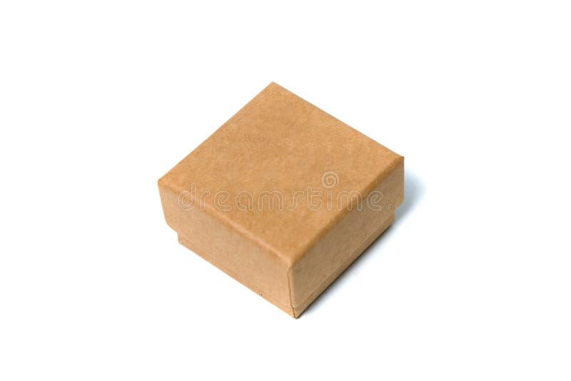 Empty Small Brown Cardboard Box with Lid for Mock Up Isolated on White ...