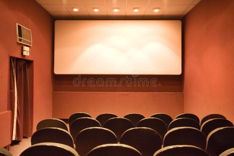 Empty Small Cinema Auditorium Stock Image - Image of cinema, screen ...