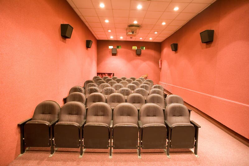 Empty Small Cinema Auditorium Stock Image - Image of audience, movie ...