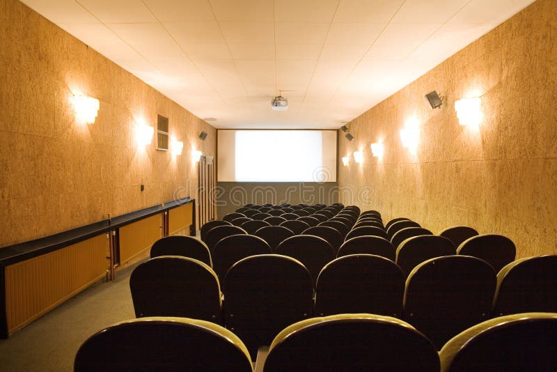 Empty Small Cinema Auditorium Stock Image - Image of light, screen: 7639217