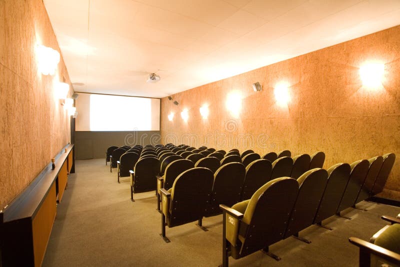 Empty Small Cinema Auditorium Stock Photo - Image of interior, audience ...