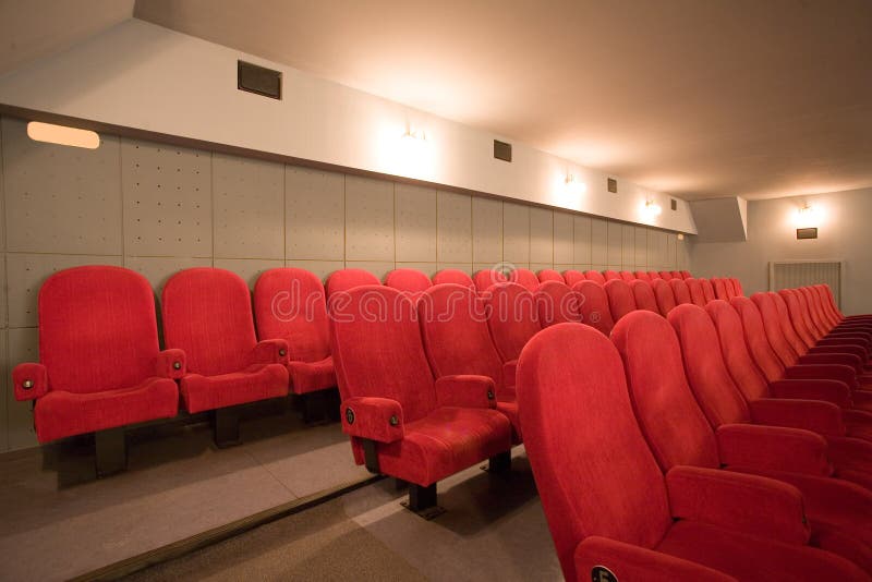 Empty Small Cinema Auditorium Stock Image - Image of public, interior ...