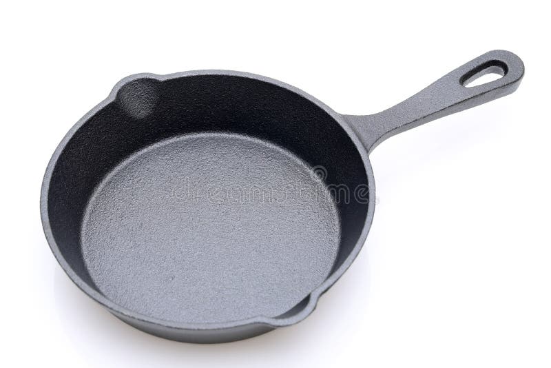 Empty Small Iron Frying Pan Stock Image - Image of griddle, nonstick ...