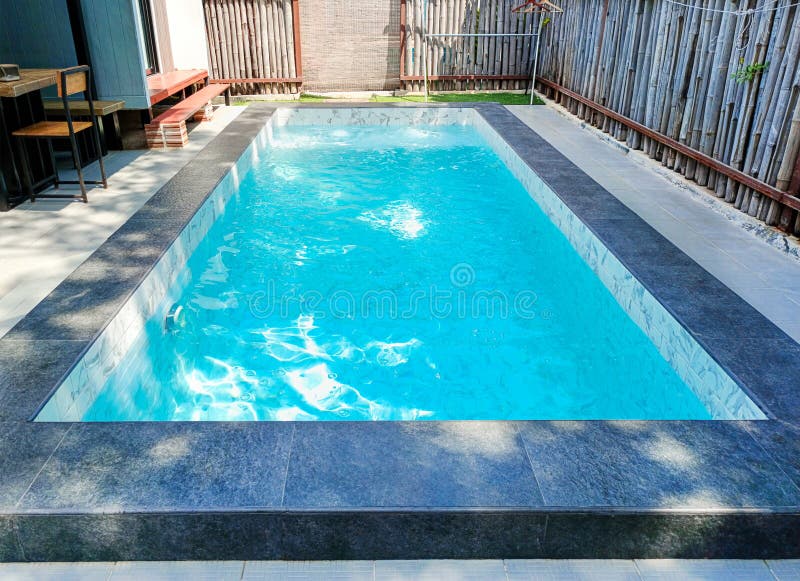 Empty Small Private Swimming Pool Stock Image - Image of mosaic ...