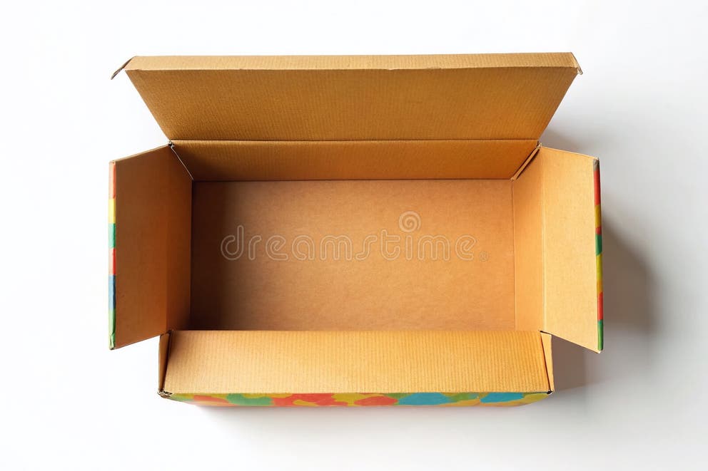 Empty Small Rectangular Brown Cardboard Box Top View Ideal for Shipping ...