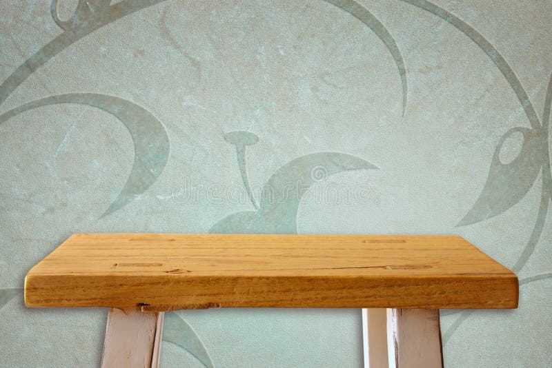 Empty Small Table in Front of Retro Background Stock Photo - Image of ...